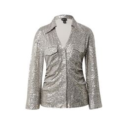 River Island Bluse Damen Gr&ouml;&szlig;e XL silbergrau