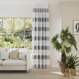 Neutex for you! Vorhang NEUTEX FOR YOU "FENJA", grau, B:140cm H:245cm, Polyester, Gardinen, Halbtransparenter Jacquardstoff mit Streifenstruktur