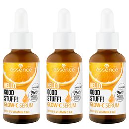 Essence Gesichtsserum "HELLO, GOOD STUFF GLOW-C SERUM", 90ml, gelb, Hautpflegemittel, Zieht schnell ein, mit Vitamin C, E und Orangenextrakt, vegan.
