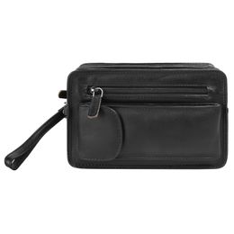 BAGAN Damen Handgelenktasche, schwarz, Leder, clean, Taschen, echt Leder