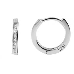 Adelia&acute;s ADELIA ́S Damen Paar Creolen "Damen Creolen aus 925 Sterling Silber und Zirkonia &Oslash; 9 mm", Damen, Silber 925 (Sterlingsilber), silber, Silber 925