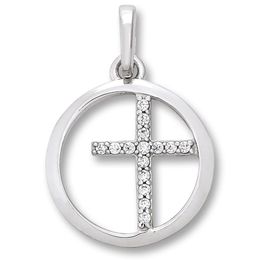 ONE ELEMENT Damen Kettenanh&auml;nger "Zirkonia Kreuz Anh&auml;nger aus 925 Silber", Silber 925 (Sterlingsilber), silber, Silber 925 (Sterlingsilber),