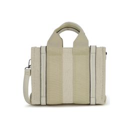 Schultertasche Harpa "TAMI", Damen, Gr. B/H/T: 24cm x 18cm x 24cm, ecru, Polyurethan (PU), mehrfarbig, Taschen Schultertasche, mit sportlichen Canvas-Streifen