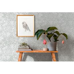 A.S. Cr&eacute;ation A.S. CR&Eacute;ATION Vliestapete "THE BOS Floral Bl&auml;tter", B/L: 0,53mm x 10,05mm, Rollen:, grau, Wohnzimmer, Tapeten, Florale Tapete Tapete Floral Tapeten