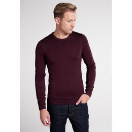 Eterna Herren Strickpulloverbordeaux, Gr. L, 100% Schurwolle, Pullover