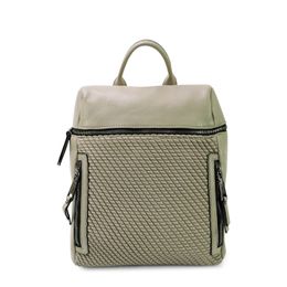 Harpa Damen Cityrucksack "MICKEY"taupe, Kunstfaser, Polyurethane, Rautenmuster, unifarben, Rucks&auml;cke, mit vielen F&auml;chern