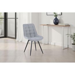 Esszimmerstuhl OTTO HOME, B:52cm H:88,5cm T:60cmhellgrau, schwarz, hellgrau, Metall, Polyester, St&uuml;hle, "Catania", bequemer Stuhl, 360 Grad drehbar