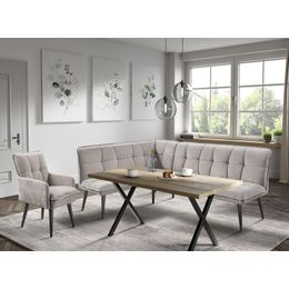 Eckbank, B:240cm H:94cm T:161cmsand, exxpo - SOFA FASHION, Esszimmer, Sitzb&auml;nke, "Mocca Essbank, Sitzbank", hoher Sitzkomfort, bequem und elegant,