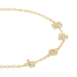 Tamaris Damen Silberarmband "Schmuck Geschenk Silber 925 Armkette Love Letters", 21cm, Silber 925 (Sterlingsilber)gelbgoldfarben, kristallwei&szlig;,