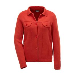 GOLDNER Damen Strickjacke "Kurzgr&ouml;&szlig;e Baumwoll-Cardigan in roter Jeansoptik", rot, Gr. 23, Obermaterial: 50% Baumwolle CO. 50% Polyacryl PAN.,