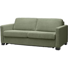 Schlafsofa Home Affaire, B:186cm H:81cm T:98cm, gr&uuml;n, 88% Polyester, 12% Polyacryl, Jugendzimmer, Sofas, "Vionelle, 2,5-Sitzer mit Kaltschaummatratze