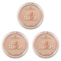 Essence Kinder Highlighter "soft TOUCH BOUNCY GLOW", 12 gglazing gleam, Teint-Kosmetika, 3-tlg., cremige Textur, aufhellend, leichter Duft, alle