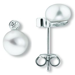 ONE ELEMENT Damen Paar Ohrh&auml;nger "Zirkonia Ohrringe Ohrstecker aus 925 Silber", Damen,mit Zirkonia, Perlen Silber 925 (Sterlingsilber), silber,