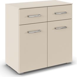 Kommode Rauch, B:80cm H:81cm T:42cmbeige (champagner), Holzwerkstoff, Schlafzimmer, Sideboards, "Gamma", mit zwei T&uuml;ren und zwei ger&auml;umigen