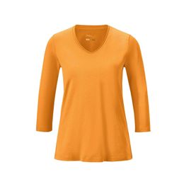 GOLDNER Damen 3/4-Arm-Shirt "Shirt mit V-Ausschnitt", orange, Gr. 48, Obermaterial: 100% Baumwolle CO., Shirts