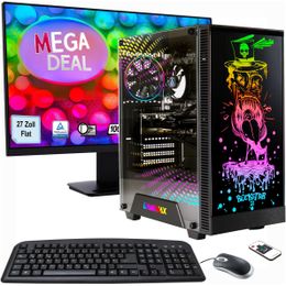 GAMEMAX PC-Komplettsystem "MegaDeal Gaming-PC-Set Rockstar", Microsoft Windows 11 Home (64 Bit), 32 GB RAM, schwarz, Computer_Komplettsysteme,
