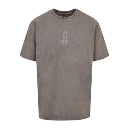 Merchcode Damen T-Shirt "Merchcode Summer - Surf Vibes Acid Washed Oversize Tee"asphalt, Gr. L, bedruckt, 100% Baumwolle, Shirts