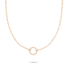 Tamaris Damen Charm-Kette "Schmuck Geschenk Edelstahl Charm Halskette The Lip Chain", Edelstahl, L: 45 B: 0,5mm, rosa, Edelstahl, B:0,5mm, Halsketten