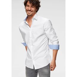 Selected Herren Langarmhemd "SLHSLIMNEW-MARK SHIRT LS NOOS", wei&szlig;, Gr. M, unifarben, Web, Obermaterial: 100% Baumwolle, Hemden