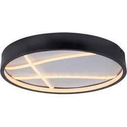 JUST LIGHT LED Deckenleuchte "MIKADO", schwarz, 1, &Oslash; 40cm H: 4,5cm, 1 Stk., Leuchten, dimmbar, Simply Dim, Memory nach Trennung vom Netz, LED Deckenleuchte