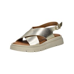 Tamaris Damen Riemchensandale "Tamaris Sandalen Leder", Gr. 39, gold, Leder, Schuhe