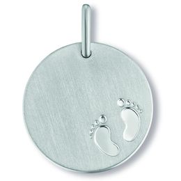ONE ELEMENT M&auml;dchen Kettenanh&auml;nger "Gravurplatte Baby Anh&auml;nger aus 925 Silber &Oslash; 18,0 mm", Silber 925 (Sterlingsilber), silber, Silber 925