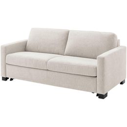 Schlafsofa Home Affaire, B:186cm H:81cm T:98cm, beige, 100% Polyester, Jugendzimmer, Sofas, "Vionelle, 2,5-Sitzer mit Kaltschaummatratze nach Wahl,