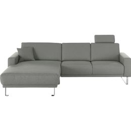 Ecksofa Home Affaire, B:278cm H:87cm T:171cm, grau, Wohnzimmer, Sofas, "Apiro bequem & edel, Breite 278cm, Komfortsitzh&ouml;he, L-Form"