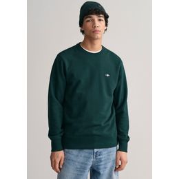 Gant Jungen Sweatshirt "REG SHIELD C-NECK SWEAT", gr&uuml;n, Gr. 4XL, bestickt, unifarben, Sweatware, Obermaterial: 87% Baumwolle, 13% Polyester,