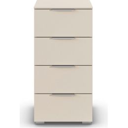 Schubkastenkommode Rauch "Highboard Sideboard Schubladenkommode Kommode ASTANA", beige (champagner), B:40cm H:81cm T:42cm, Holzwerkstoff, Sideboards, mit 4 ger&auml;umigen Schubladen, Kantengriff in Alufarben MADE IN GERMANY