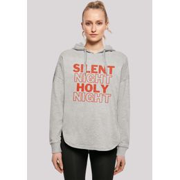 F4NT4STIC Damen Kapuzenpullover "Silent Night Holy Night Weihnachten", grau, Gr. XS, Obermaterial: 100% Baumwolle, Pullover, Print