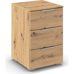 Nachtkommode Rauch, B:40cm H:61cm T:42cmeiche artisan, Holzwerkstoff, Sideboards, "Nachttisch Nachtkonsole Nachtschrank ASTANA", mit 3 ger&auml;umigen