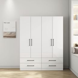 Kleiderschrank OTTO HOME, B:160cm H:200cm T:52cmwei&szlig;, Spanplatte, Kinderzimmer, Schr&auml;nke, "Sylt Schlafzimmerschrank Bestseller mit hochgl&auml;nzenden