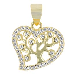 Adelia&acute;s ADELIA ́S Damen Kettenanh&auml;nger "modischer Herz Anh&auml;nger aus 925 Sterling Silber", Silber 925 (Sterlingsilber), gold, Silber 925 (Sterlingsilber),