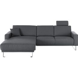 Ecksofa Home Affaire, B:278cm H:87cm T:171cm, grau, Wohnzimmer, Sofas, "Apiro bequem & edel, Breite 278cm, Komfortsitzh&ouml;he, L-Form"