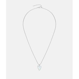 Liebeskind Berlin Damen Kette mit Anh&auml;nger "Schmuck Geschenk Edelstahl Halskette Glass Heart", Edelstahl, L: 45 B: 1,3mmedelstahlfarben, transparent, LIEBESKIND