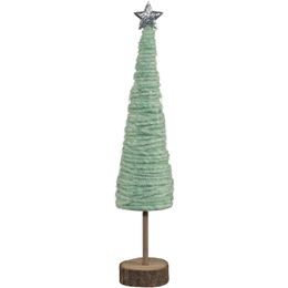 Dekobaum CREATIV HOME, H:46cm &Oslash;:10cmeisgr&uuml;n, Wolle, Wohnzimmer, Dekofiguren, "Tannenbaum", aus Wolle mit Holzfu&szlig;