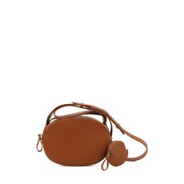 Harpa Damen Schultertasche "Natalie"cognac, Lederimitat, unifarben, Taschen, mit kleinem Anh&auml;nger-T&auml;schchen