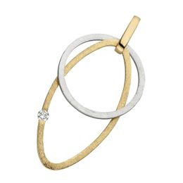 Jobo Damen Kettenanh&auml;nger "Anh&auml;nger Wei&szlig;goldanh&auml;nger 34 mm", SI = kleine Einschl&uuml;sse, Diamanten Gelbgold 585 Wei&szlig;gold 585gelbgold 585, Diamanten,