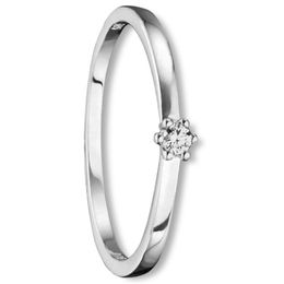 ONE ELEMENT Damen Diamantring "0.05 ct Diamant Brillant Ring aus 585 Wei&szlig;gold", 48, 0,05 mit Diamant, Diamanten Gold Wei&szlig;gold 585, silber, Diamanten,