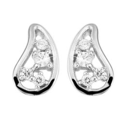 Adelia&acute;s ADELIA ́S Damen Paar Ohrh&auml;nger "Damen Ohrstecker aus 925 Sterling Silber und Zirkonia - Strass", Damen, Silber 925 (Sterlingsilber), silber, Silber