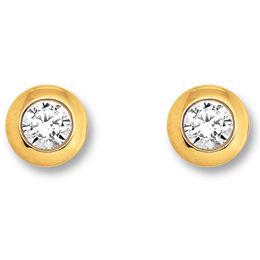 ONE ELEMENT Damen Paar Ohrh&auml;nger "Zirkonia Zarge Ohrringe Ohrstecker aus 333 Gelbgold", Damen, Gelbgold 333 Gold, gold, Gelbgold 333, Gold, Ohrringe,