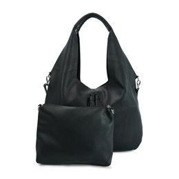 Harpa Damen Schultertasche "AVEL"schwarz, Polyurethan (PU), unifarben, Taschen, mit zus&auml;tzlicher Umh&auml;ngetasche