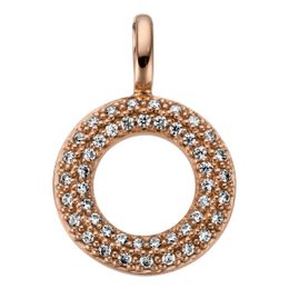 Jobo Damen Kettenanh&auml;nger "Kleiner Anh&auml;nger Ros&eacute;goldanh&auml;nger rund 11 mm", SI = kleine Einschl&uuml;sse, Diamanten Ros&eacute;gold 585ros&eacute;gold 585, Diamanten,