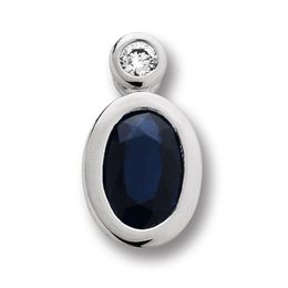 ONE ELEMENT Damen Kettenanh&auml;nger "0.02 ct Diamant Brillant Safir Anh&auml;nger aus 585 Wei&szlig;gold", 0,02 mit Diamant, Diamanten Gold Wei&szlig;gold 585, silber,
