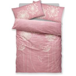 Bettw&auml;sche Home Affaire "Soucy", rosa, B/L: 135cm x 200cm, 1 Stk., 1 Stk., Satin, B/L: 80cm x 40cm, 2 Stk., Satin, Obermaterial: 100% Baumwolle, Bettw&auml;sche, Bettw&auml;sche, ab Gr. 135x200, 100% Baumwolle, Renforc&eacute; & PREMIUM Satin (TC300)