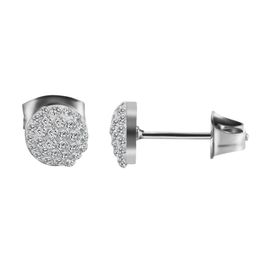 Adelia&acute;s ADELIA ́S Damen Paar Ohrh&auml;nger "Damen Ohrstecker aus Edelstahl und Zirkonia - Strass &Oslash; 6 mm", Damen, Edelstahl, silber, Edelstahl, Ohrringe