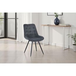 Esszimmerstuhl OTTO HOME, B:52cm H:88,5cm T:60cmanthrazit, schwarz, anthrazit, Metall, Polyester, St&uuml;hle, "Catania", bequemer Stuhl, 360 Grad drehbar