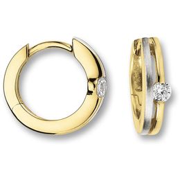 ONE ELEMENT Damen Paar Creolen "Zirkonia Ohrringe Creolen aus 333 Gelbgold", Damen,mit Zirkonia, Gelbgold 333 Gold, gold, Gelbgold 333, Gold,