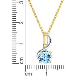 Firetti Damen Kette mit Anh&auml;nger "Schmuck Geschenk Silber 925 Halsschmuck Halskette Panzerkette", Silber 925 (Sterlingsilber), L: 45 B: 1mm, blau,